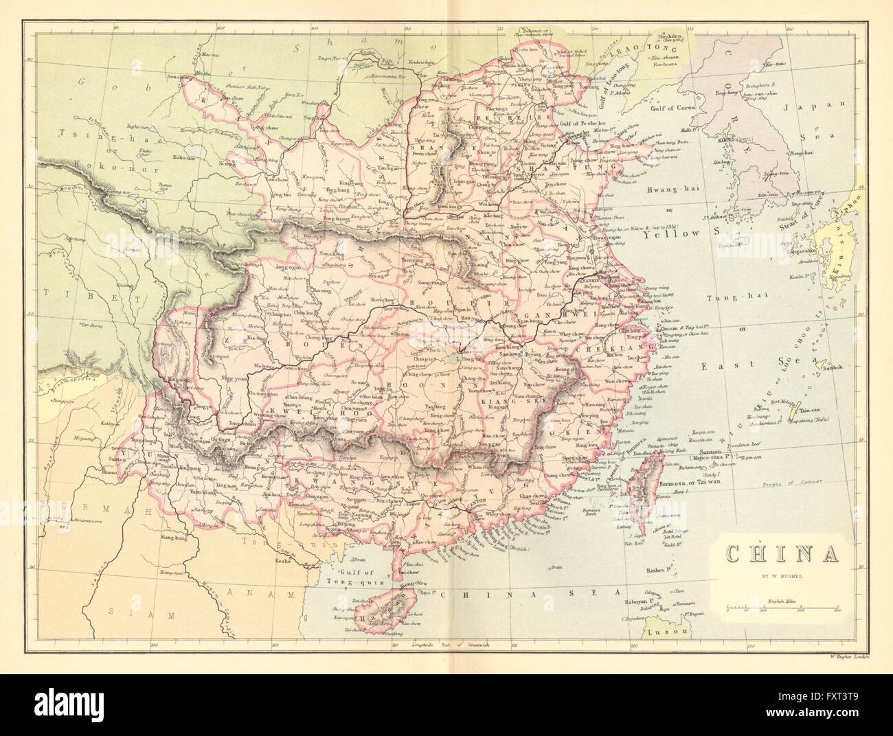 CHINA: China, c1885 antique map Stock Photo - Alamy