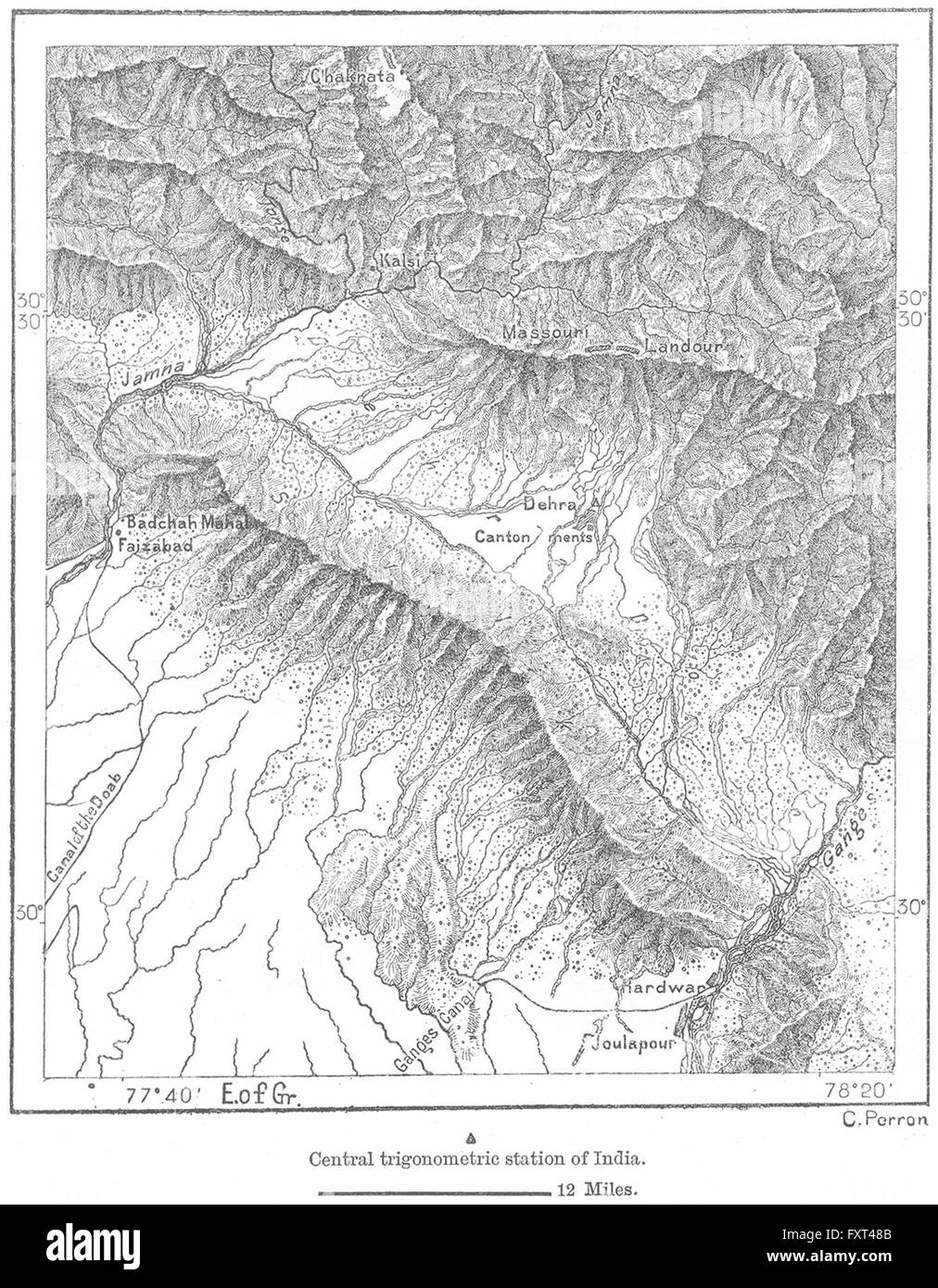 Map of india ganges Black and White Stock Photos & Images - Alamy