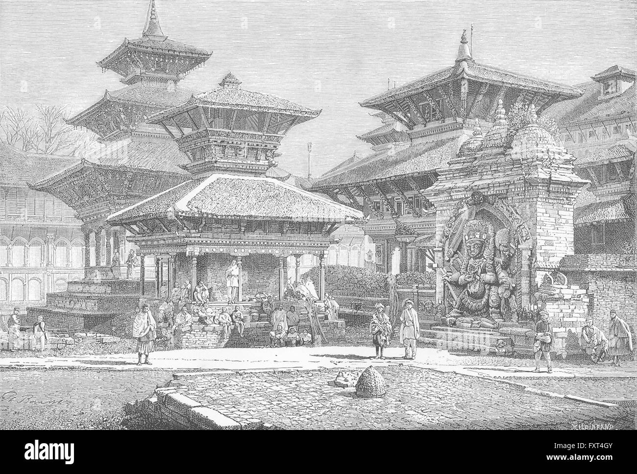 Temples of kathmandu Black and White Stock Photos & Images - Alamy