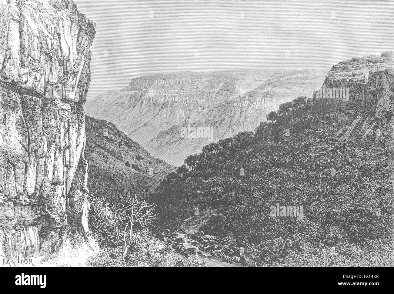 MAHABALESHWAR: Ghats, opp. Elphinstone Point, antique print c1885 Stock ...