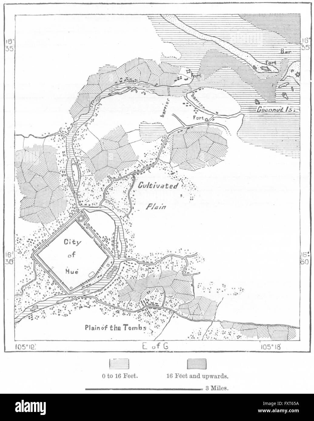 VIETNAM: Hue, sketch map, c1885 Stock Photo - Alamy