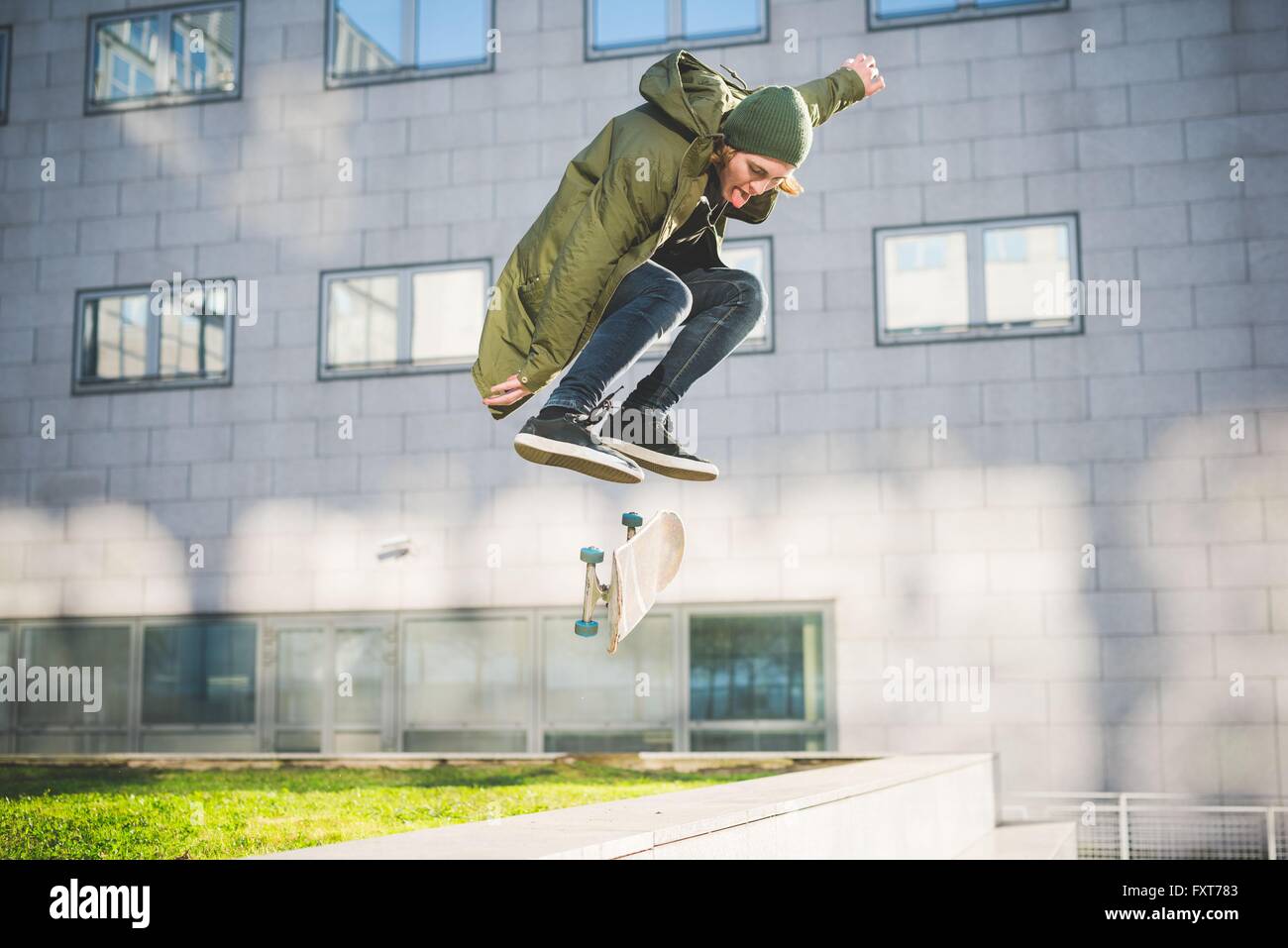 Skateboarder jumping over hi-res stock photography and images - Alamy