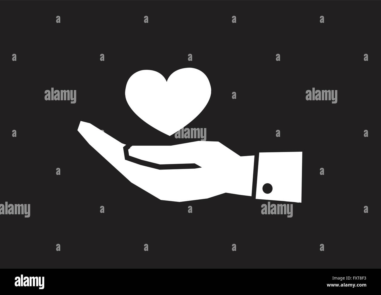 Pictograph hand and heart Stock Vector Image & Art - Alamy