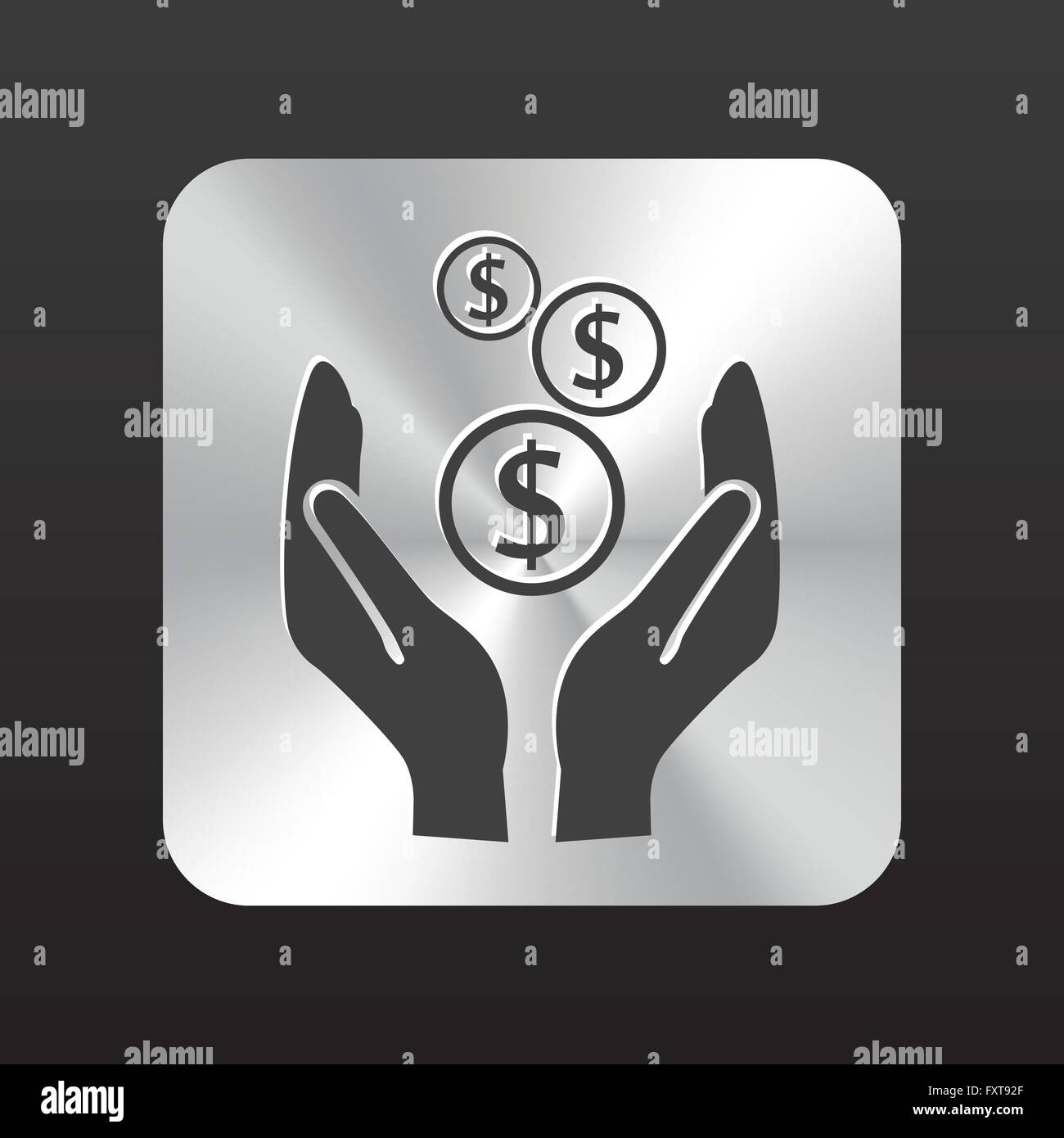 Pictograph of money in hand. Vector concept illustration for design ...