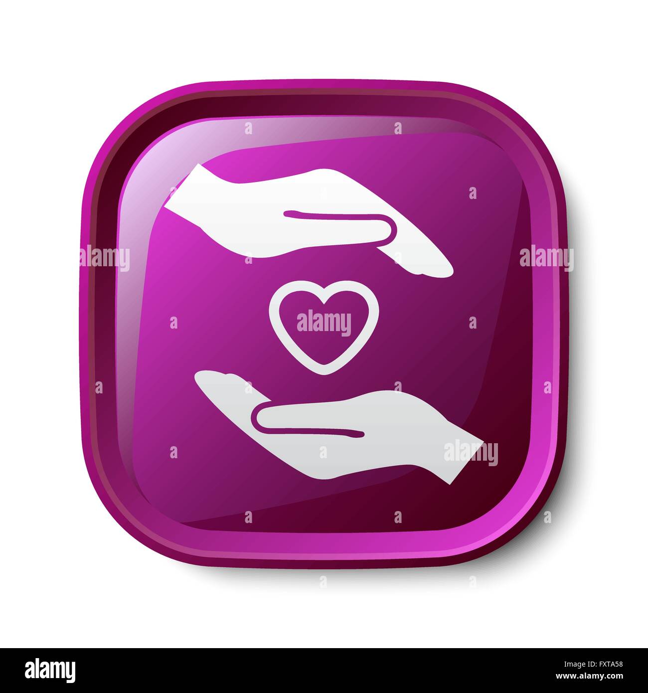 Pictograph of heart in hand. Vector concept illustration for design ...