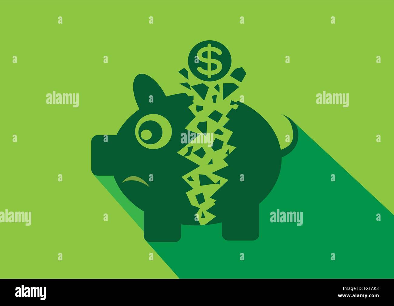 Cracked bank Stock Vector Images - Alamy