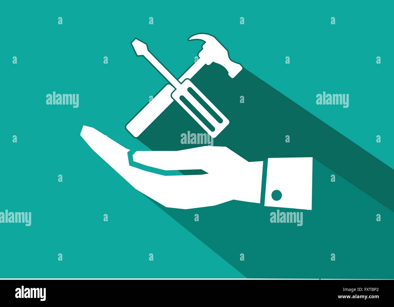 Hand holding hammer tools Stock Vector Images - Alamy