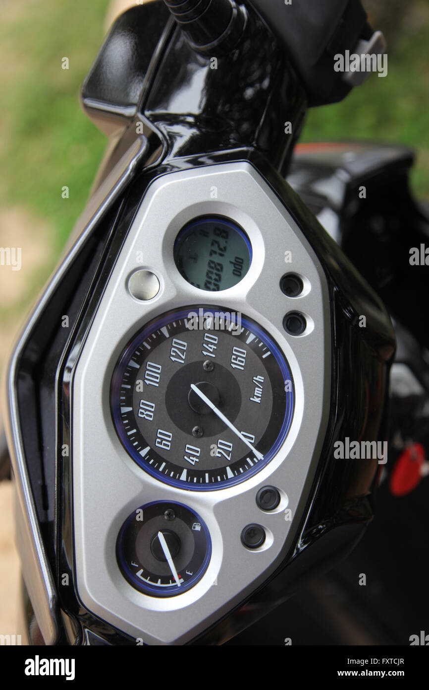 Dashboard motorbike, display elements, and status information Stock ...