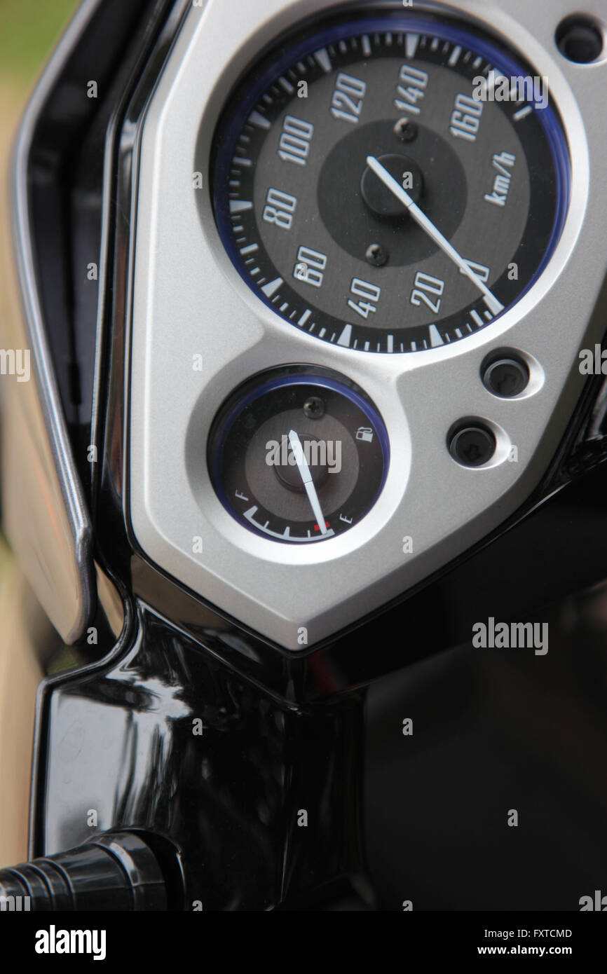 Dashboard motorbike, display elements, and status information Stock ...