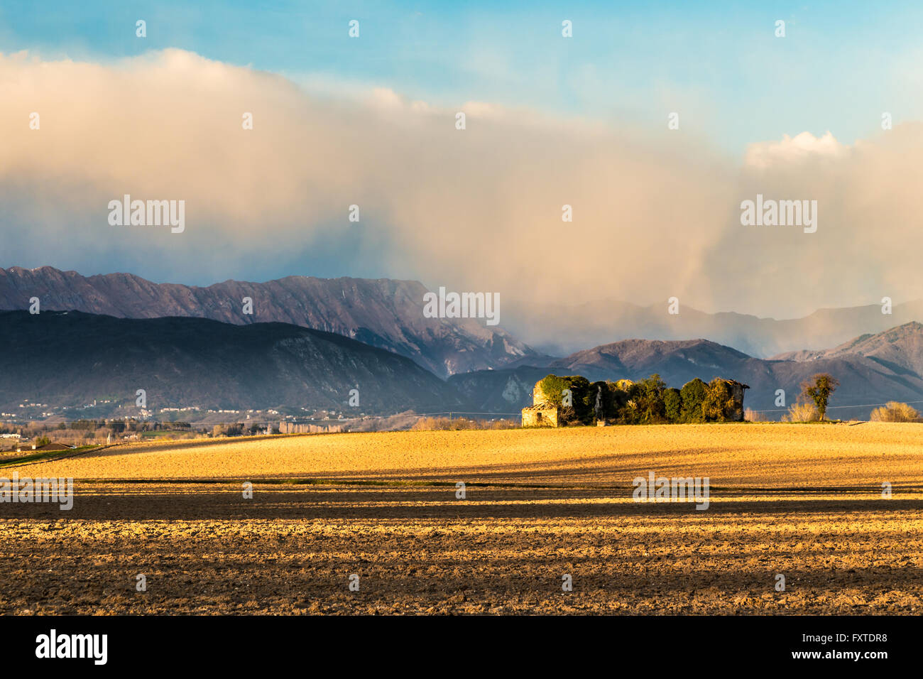 an abandoned and ruined farm in the fields of Italy Stock Photo - Alamy