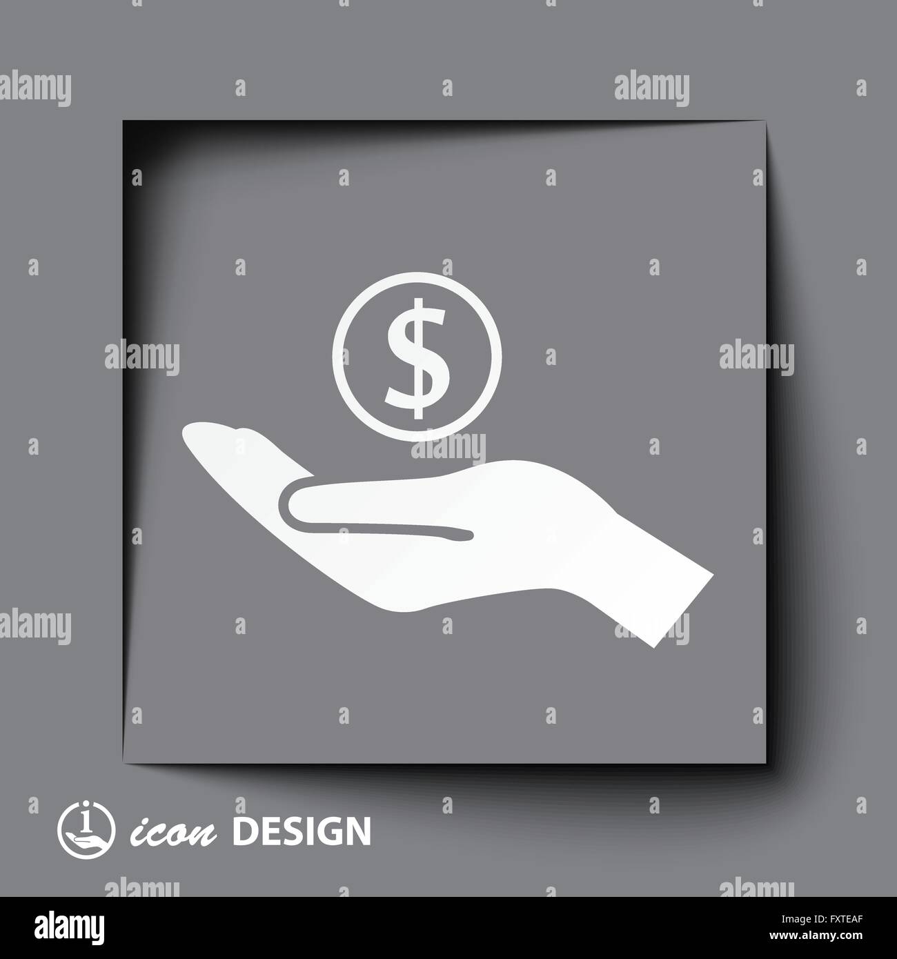 Pictograph of money in hand. Vector concept illustration for design ...