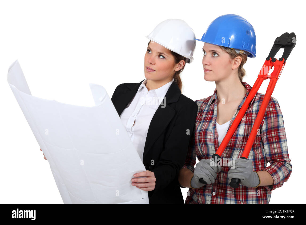 Confident happy male female architects hi-res stock photography and ...