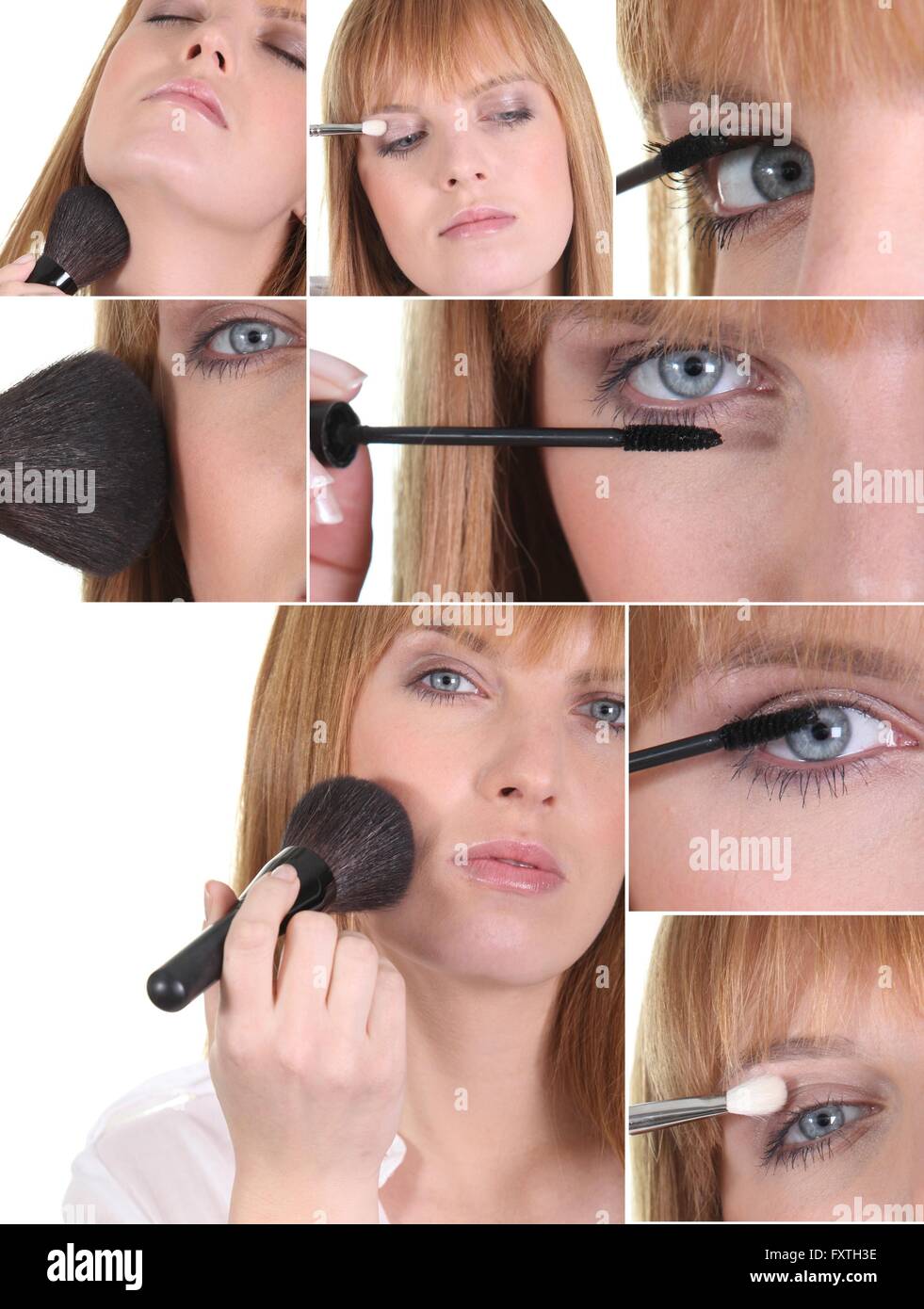 Montage of a woman applying makeup Stock Photo - Alamy