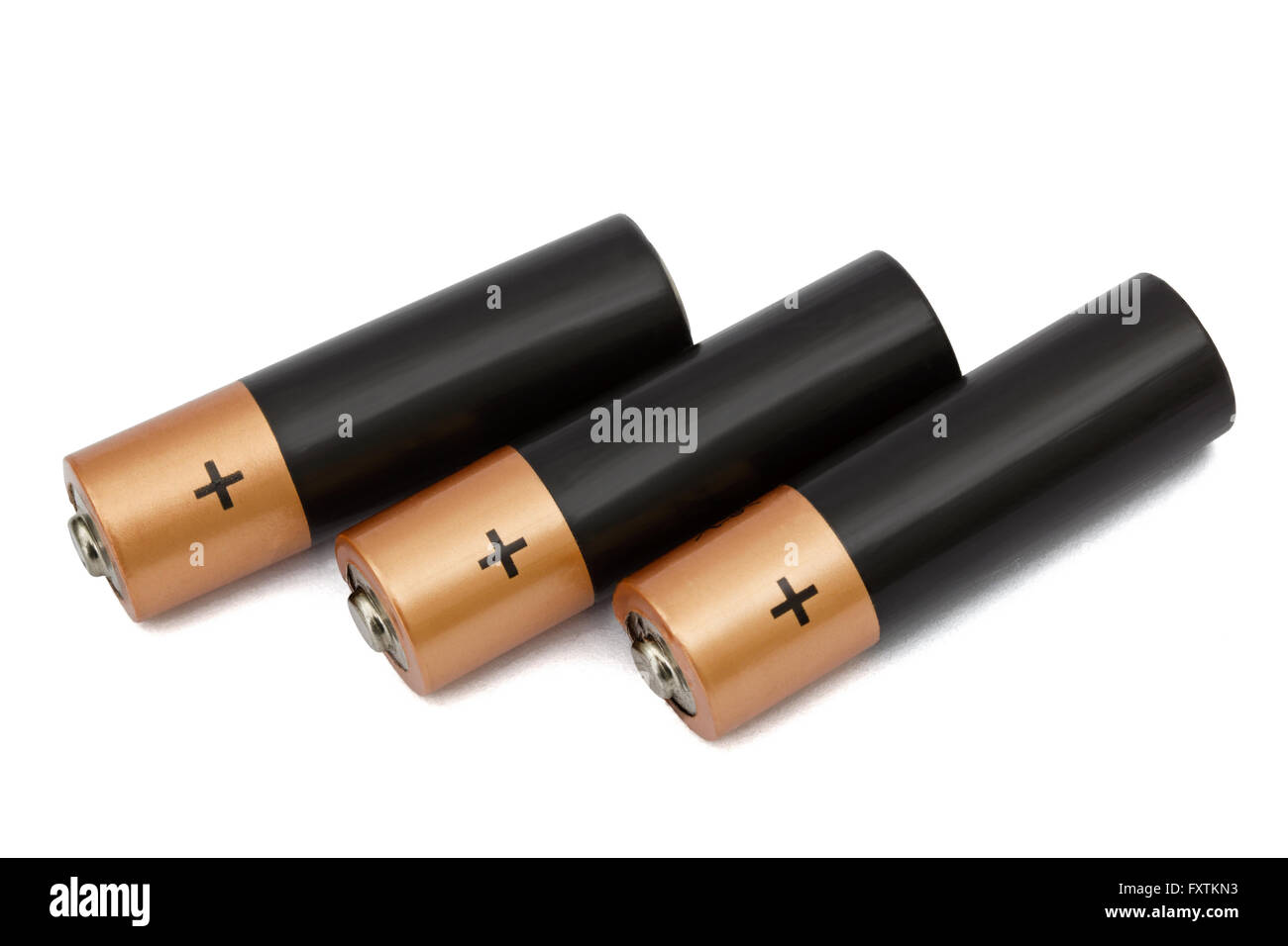 Three AA battery isolated on white, with clipping path Stock Photo - Alamy