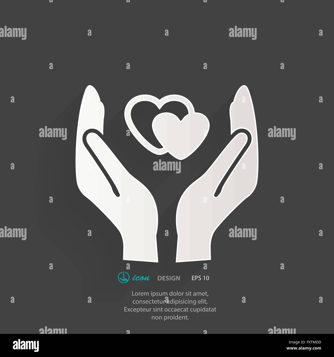 Pictograph of heart in hand Stock Vector Image & Art - Alamy