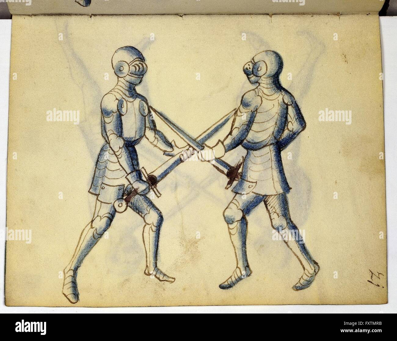 Cod. 11093, fol. 21r: Fecht - und Ringbuch Stock Photo - Alamy
