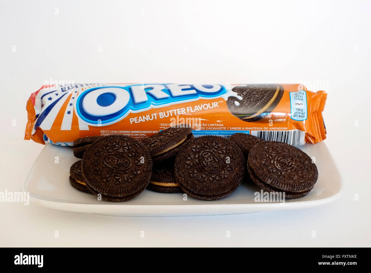 special edition peanut butter oreos biscuits Stock Photo - Alamy