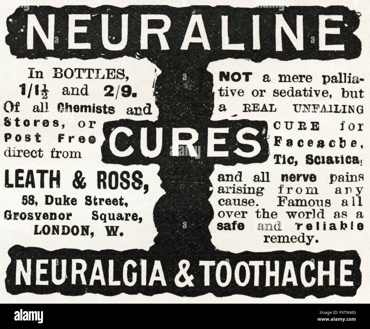 Old victorian health adverts hi-res stock photography and images - Alamy