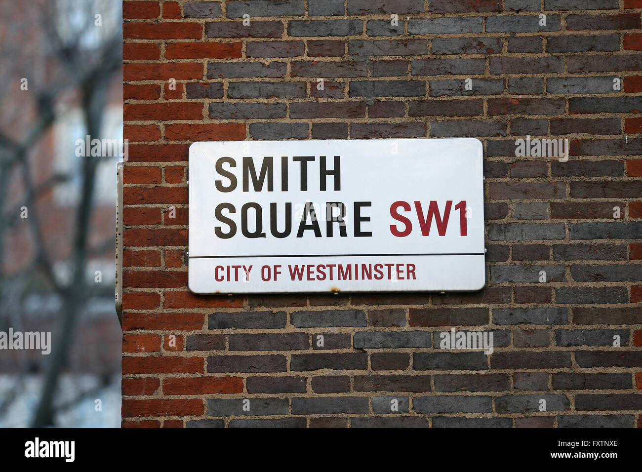 Smith Square, City of Westminster, SW1, London. Street Sign. March 2016 ...