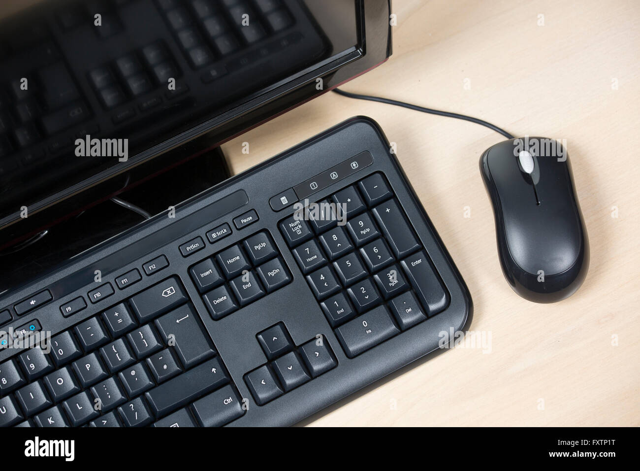 Looking down on Keyboard and Mouse Stock Photo - Alamy