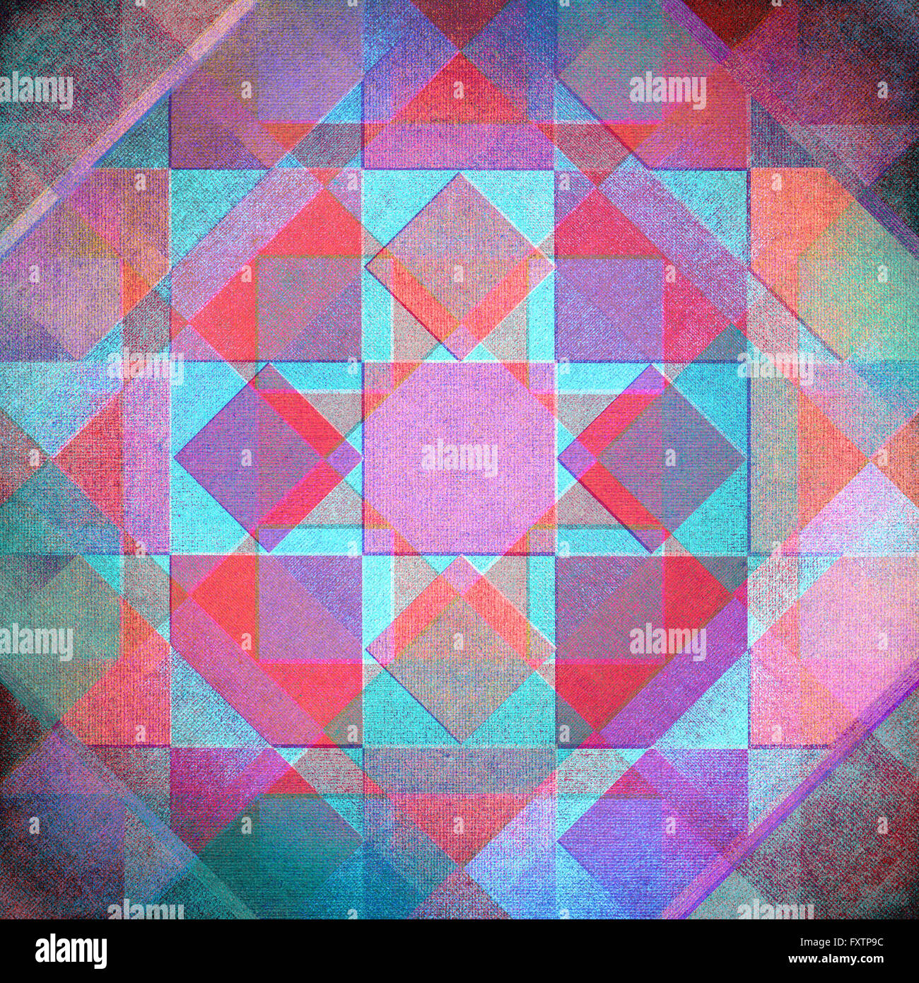 Purple, blue and red overlapping retro canvas pattern Stock Photo - Alamy
