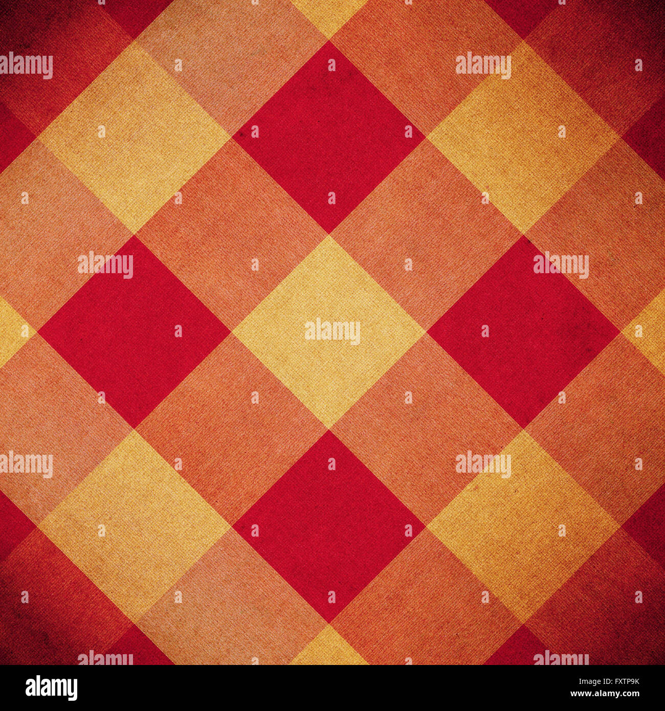 Vintage red and yellow fabric tablecloth pattern Stock Photo - Alamy