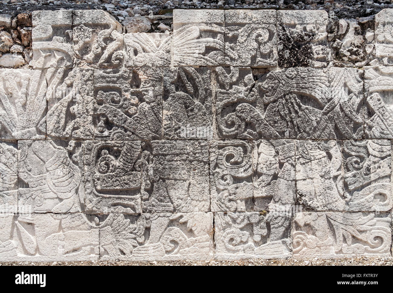 Maya Bas Relief Chichen Itza Mexico Stock Photo - Alamy