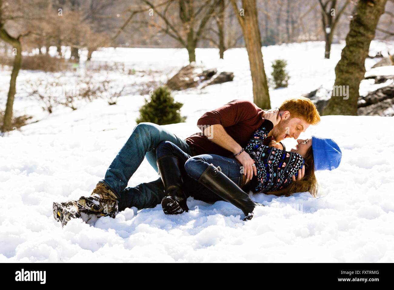 Romantic young couple fooling around hi-res stock photography and ...