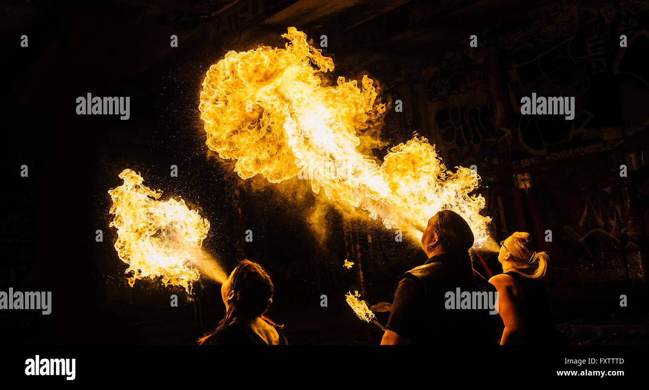 Woman breathing fire hi-res stock photography and images - Alamy