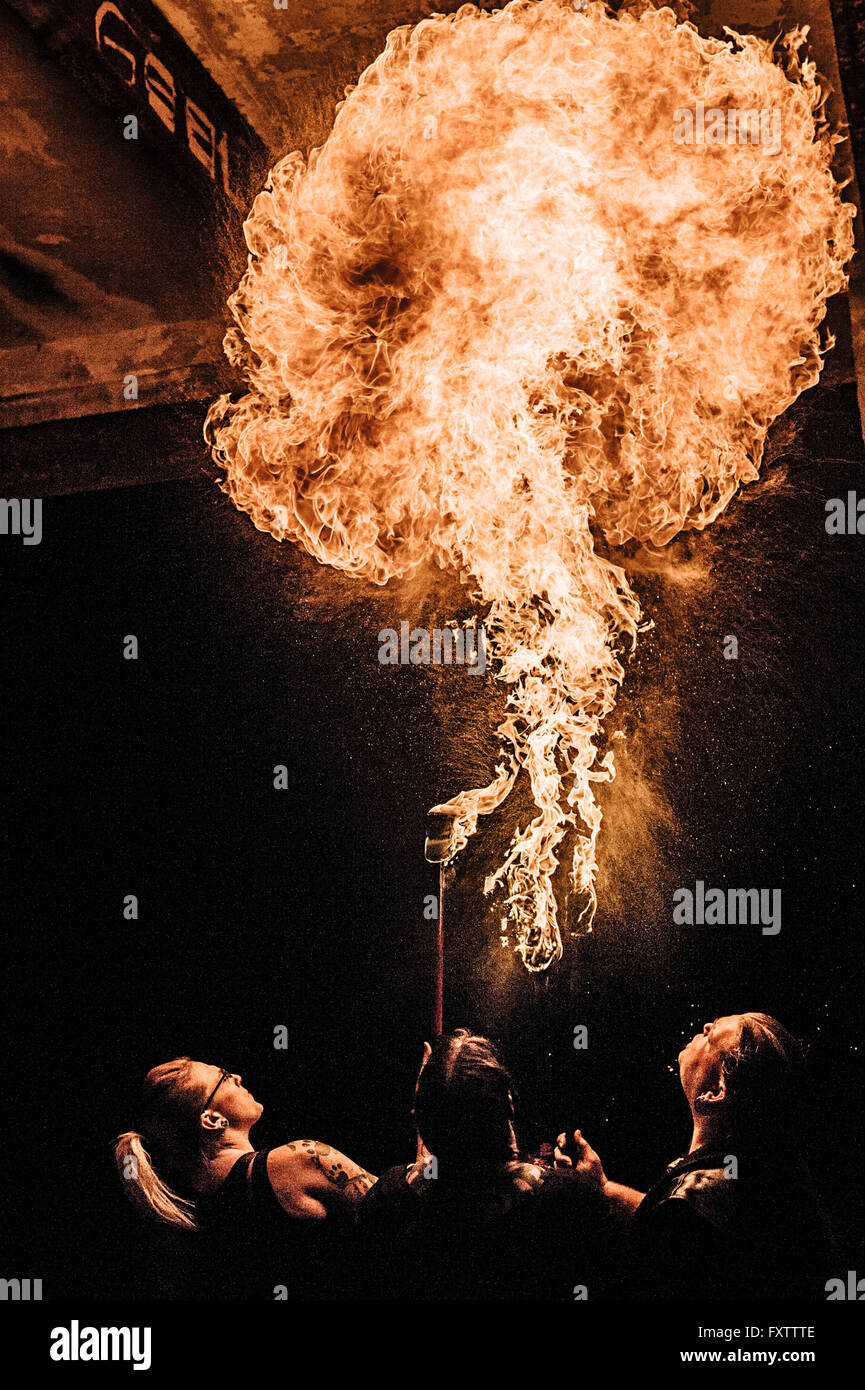 Woman breathing fire hi-res stock photography and images - Alamy