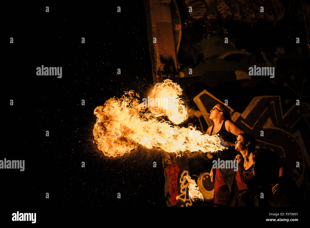Breathing fire woman hi-res stock photography and images - Alamy