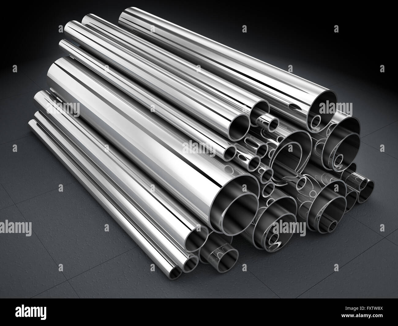 Steel Pipe, metal-roll (done in 3d Stock Photo - Alamy