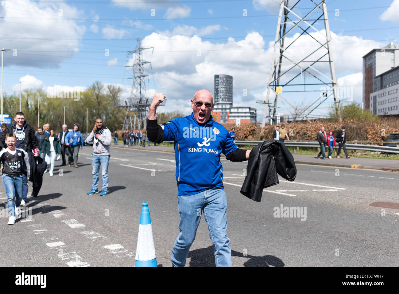 Blue football fans celebrating hi-res stock photography and images - Alamy