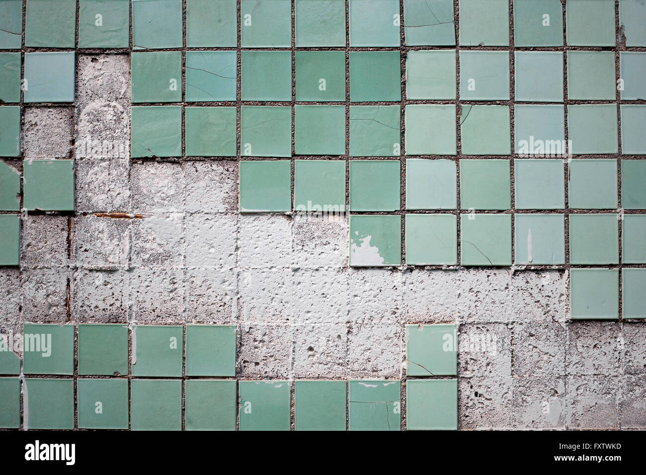 Texture of the old tile wall with cracks Stock Photo - Alamy