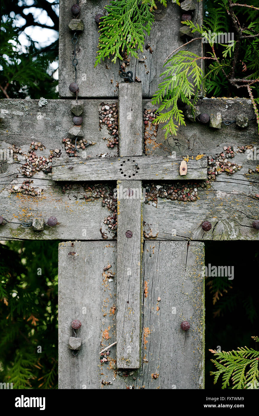 Old wooden cross in Pasvalys, Lithuania Stock Photo - Alamy
