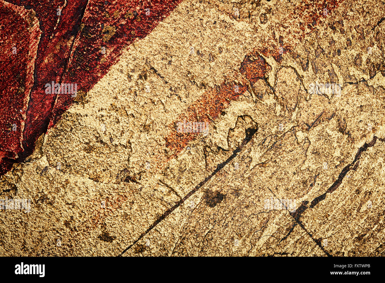Red with golden bumpy wall stucco texture background Stock Photo - Alamy