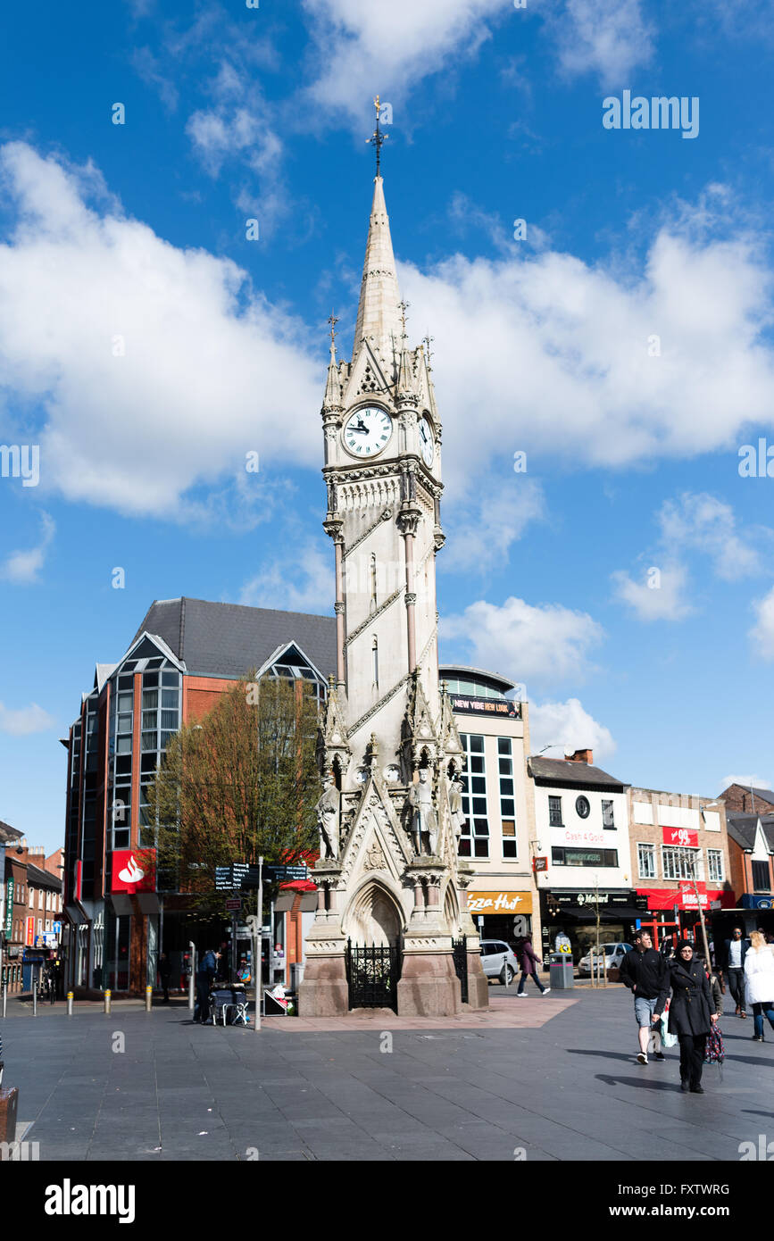 Leicester City Centre And The Haymarket With Clock Memorial ,UK Stock ...