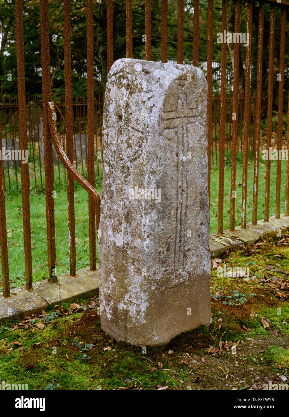 Early Christian cross-marked stone at St David's church, Llanychaer ...
