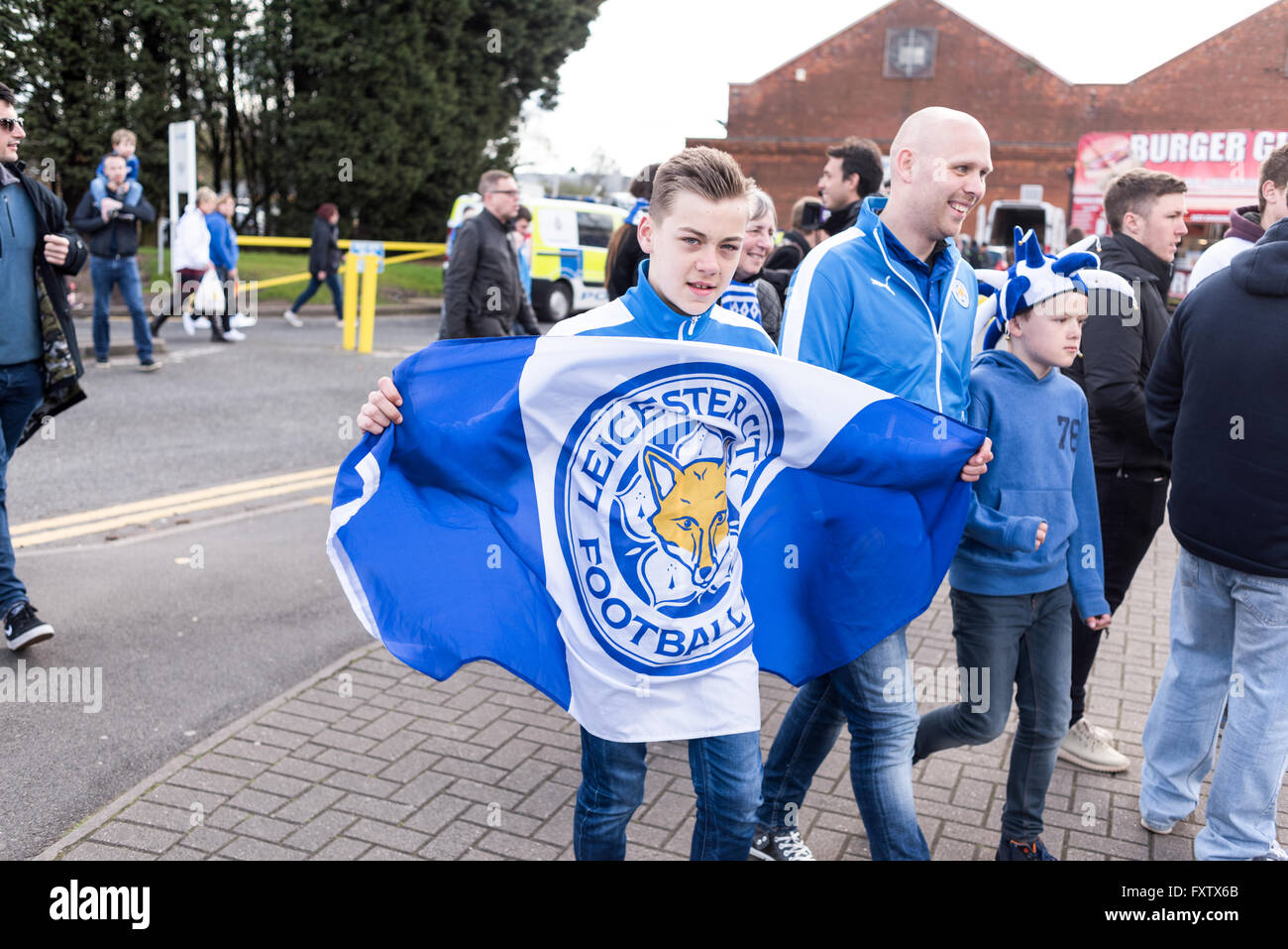 Leicester City Football Club Supporters And Fans 2016,UK Stock Photo ...