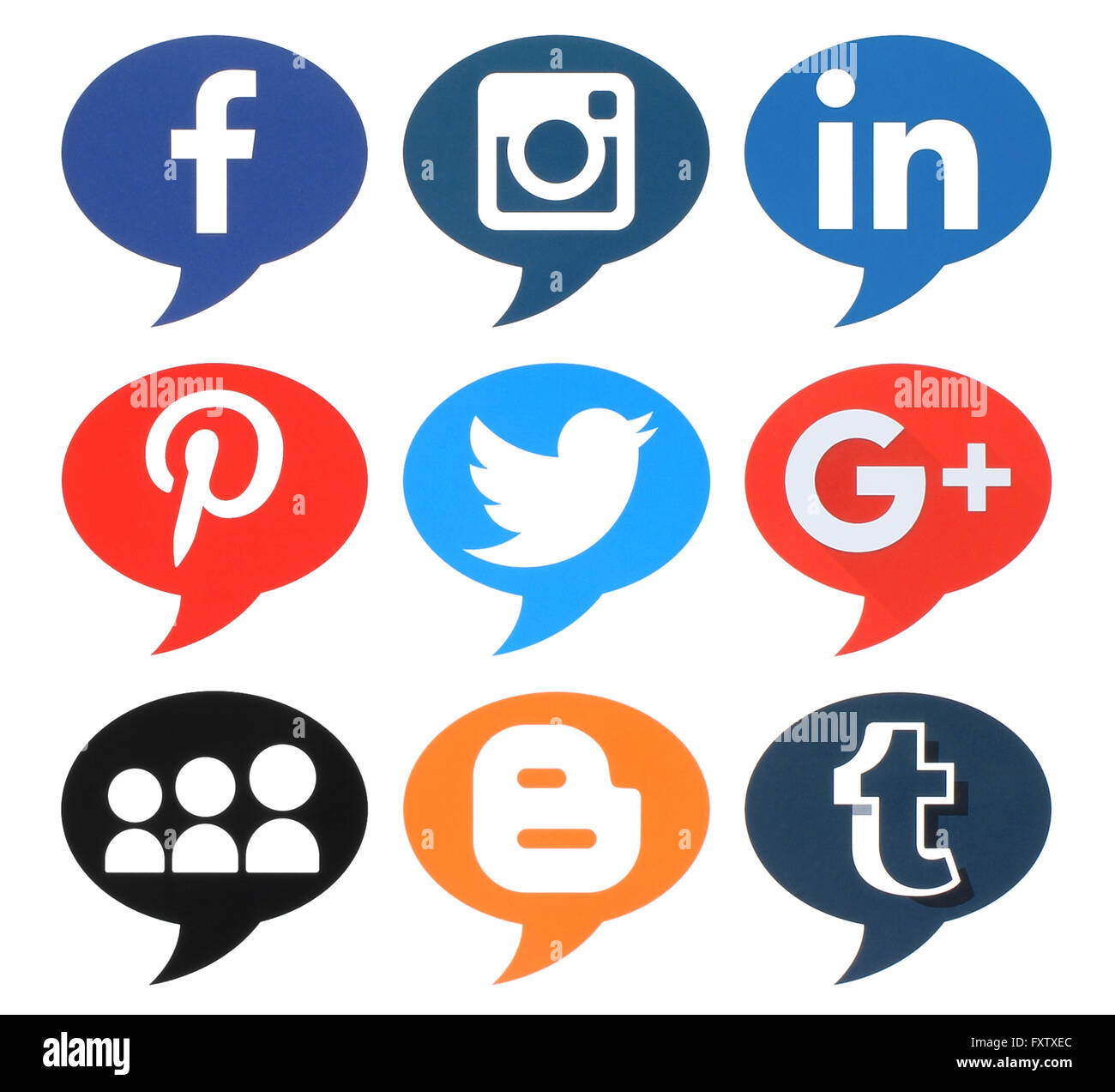 Social media logo collage hi-res stock photography and images - Alamy