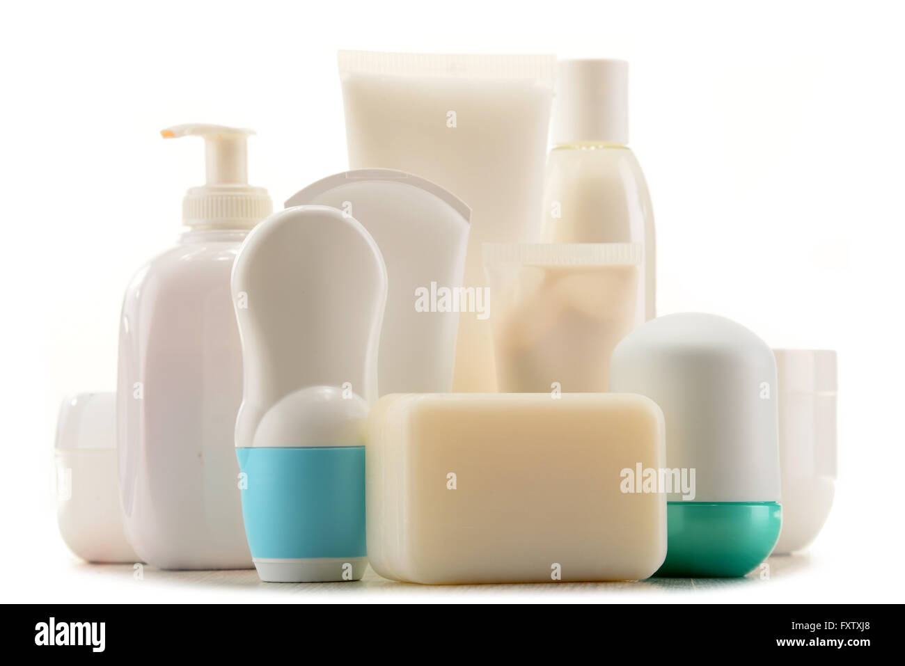 Soap shampoo conditioner hair body containers hi-res stock photography ...