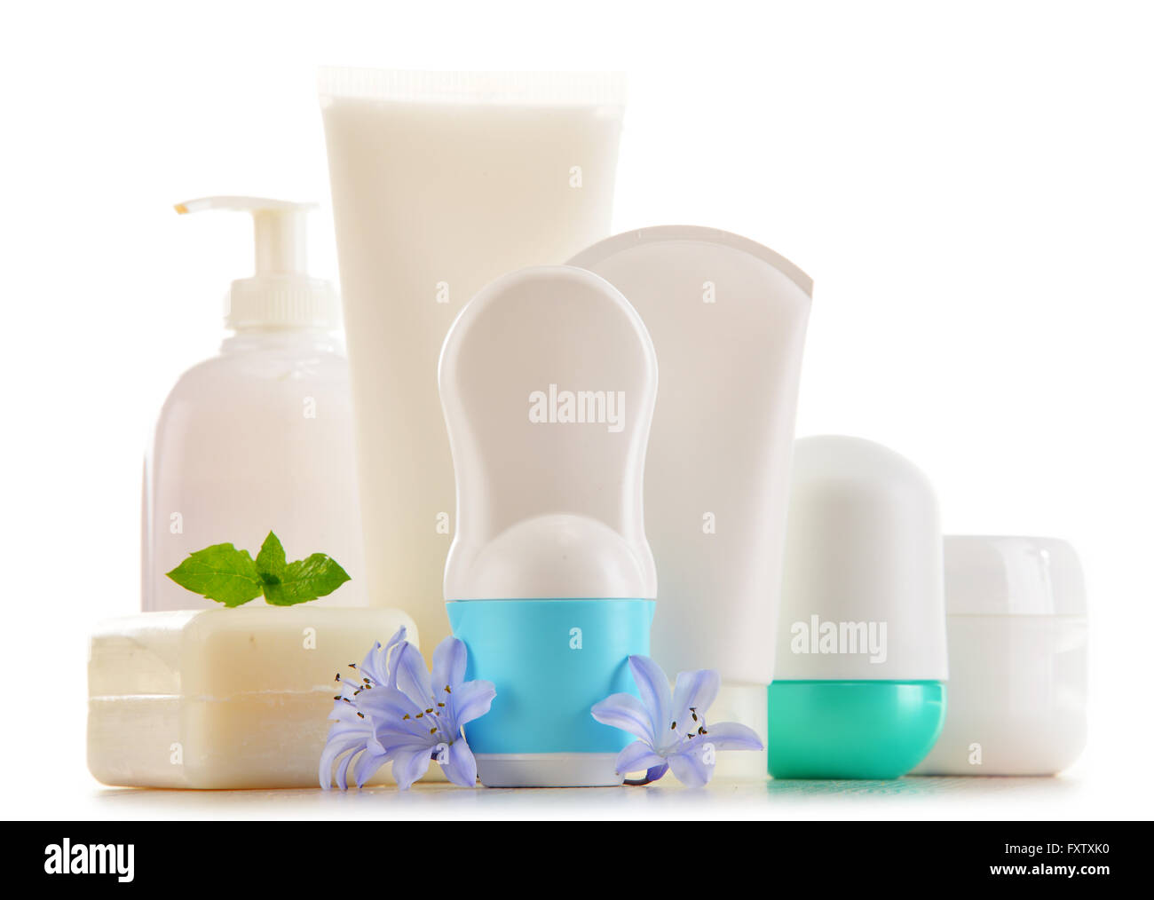 Soap shampoo conditioner hair body containers hi-res stock photography ...
