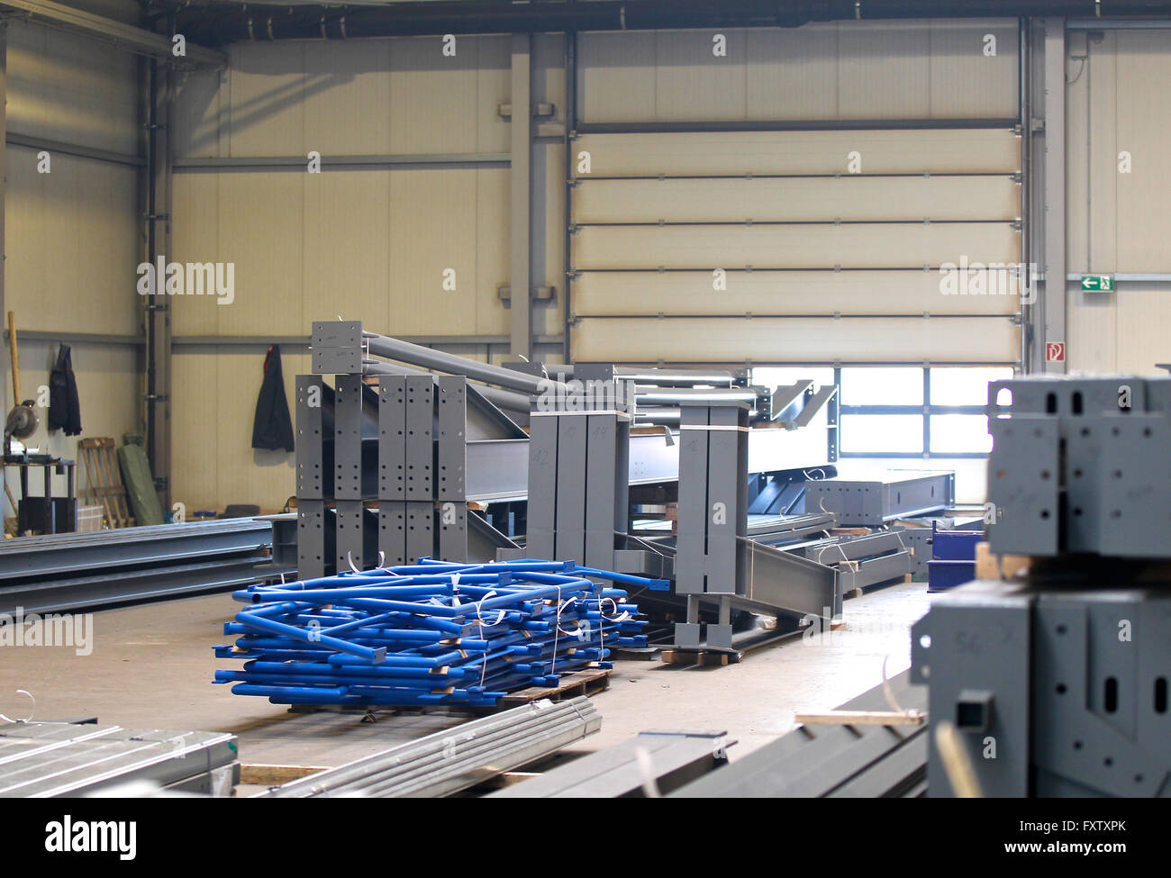 various elements of steel structures for further assembly Stock Photo ...