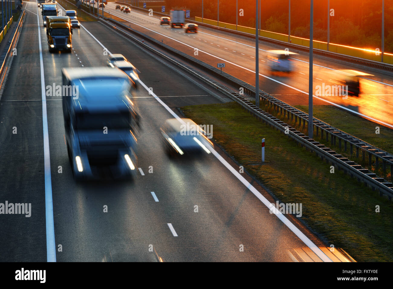 Controlled-access highway in Poznan, Poland Stock Photo - Alamy