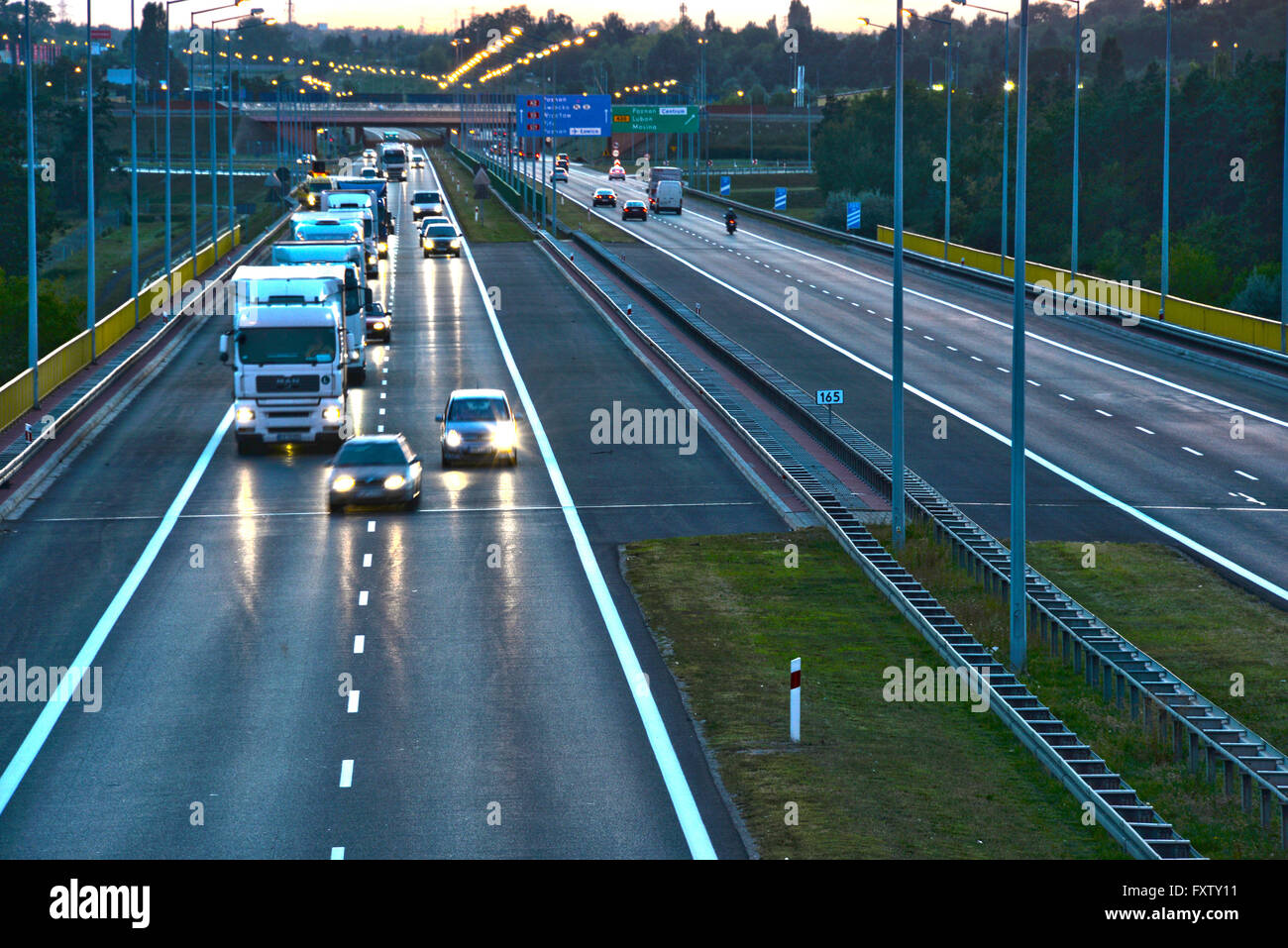 Controlled-access highway in Poznan, Poland Stock Photo - Alamy