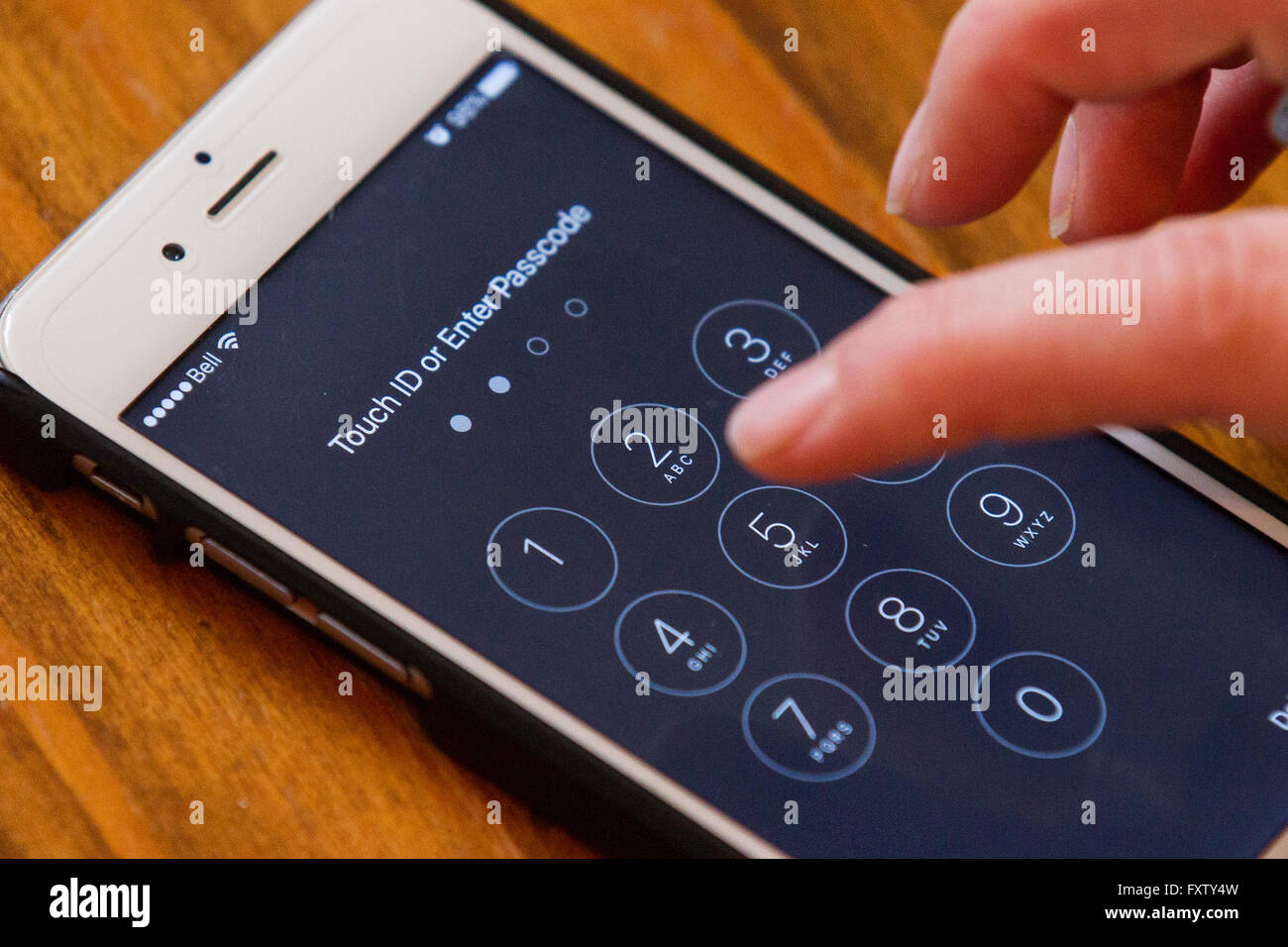Login screen on an iPhone 6 pictured in Kingston, Ont., on Feb. 21 ...