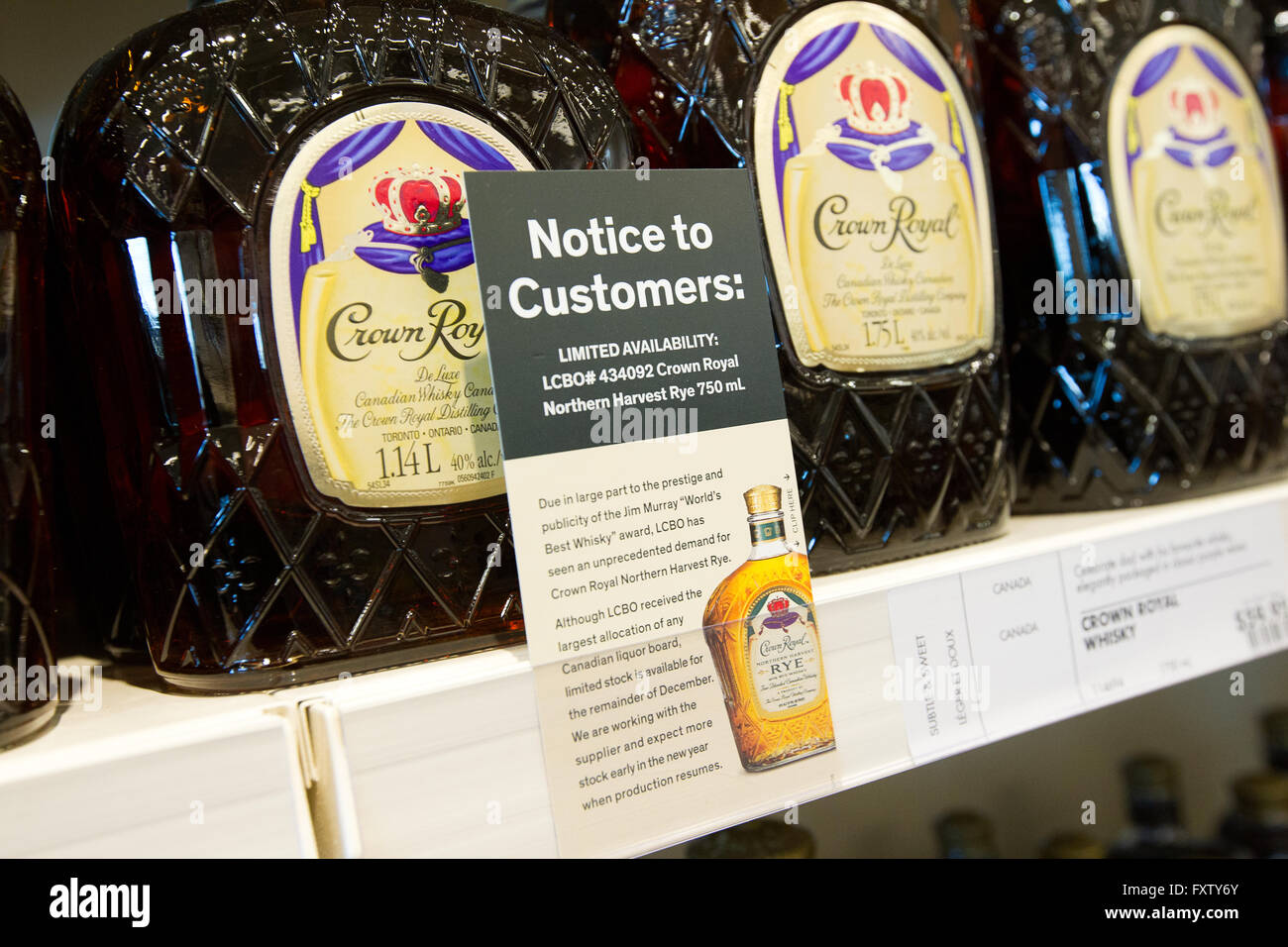 Crown Royal whisky pictured at the LCBO in Kingston, Ont., on Friday ...