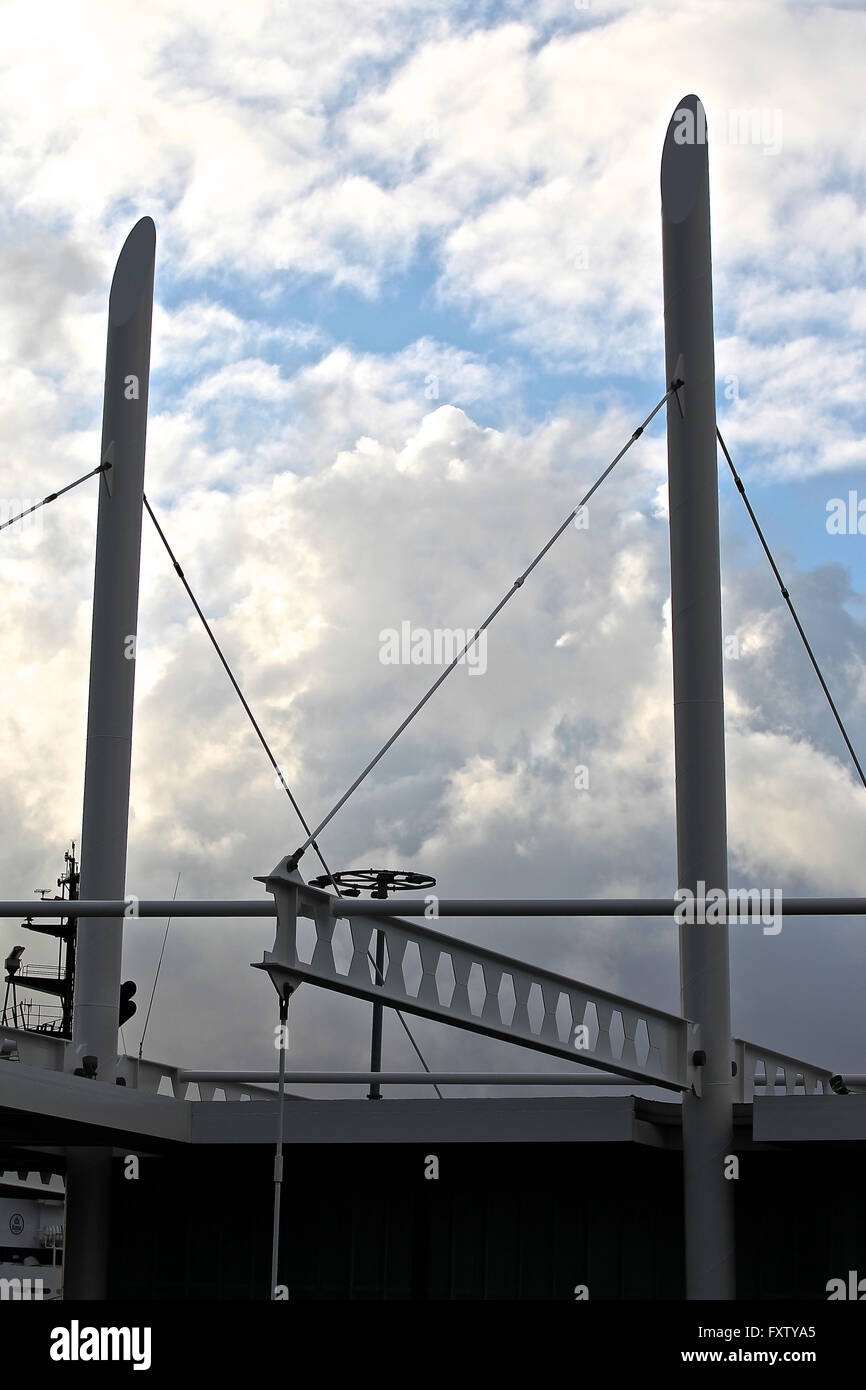 Large metal rigging in port for maintenance of ships and vessels Stock ...
