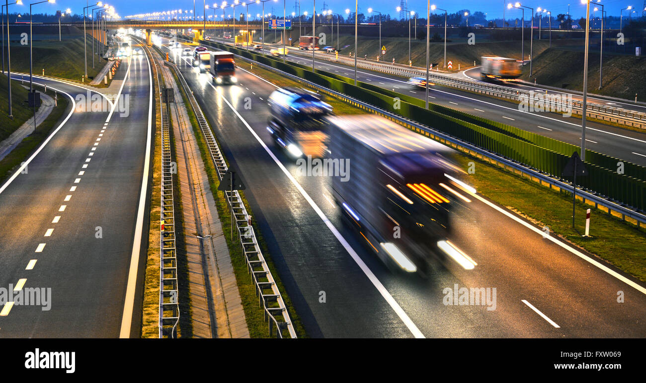 Four lane controlled-access highway in Poland Stock Photo - Alamy
