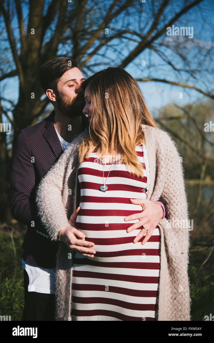 pregnant, relationship of couple, love, nature Stock Photo - Alamy